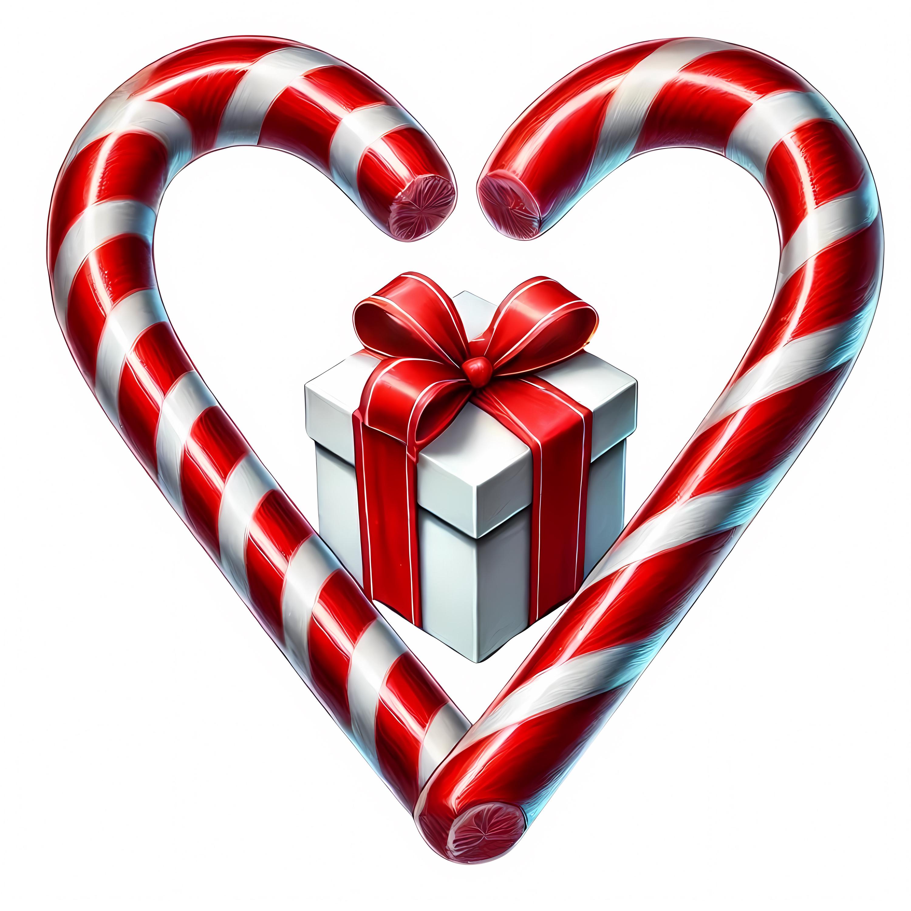 Candy Cane Heart Clipart: Holiday Art Printables (12 JPG Digital ...