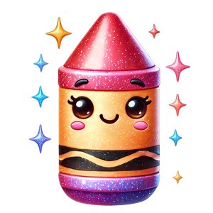 Cute Crayon Clipart | 14 High-quality Jpgs | Adorable Crayon Clipart ...