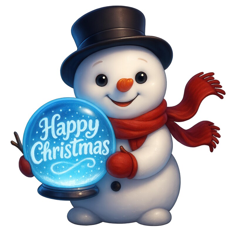 Christmas Snowman Clipart Bundle, Holiday PNG Graphics (digital ...
