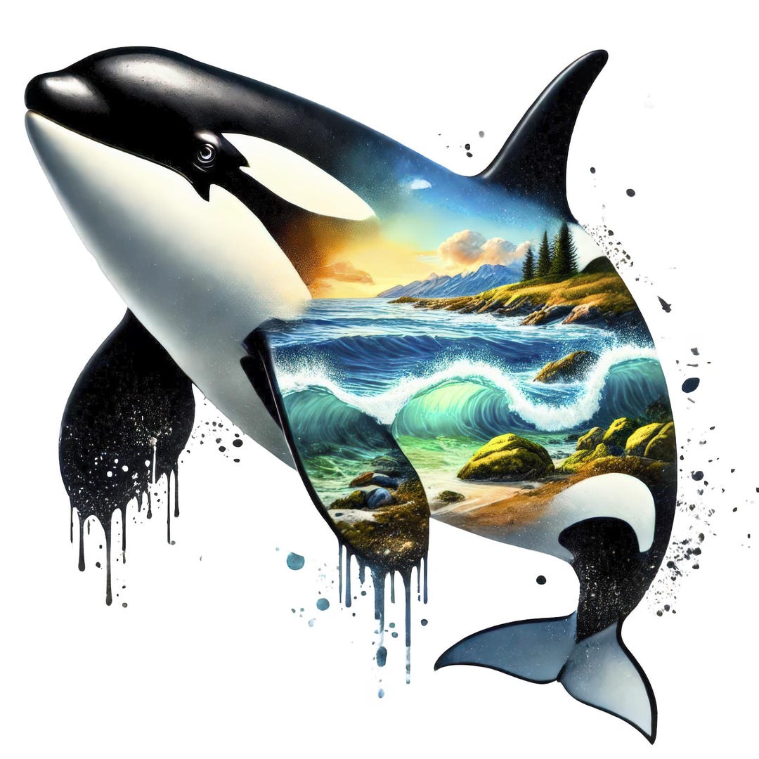 Orca Clipart | 10 High-quality Pngs | Majestic Orca Ocean Bundle ...