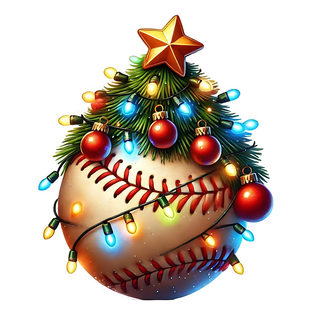 Christmas Baseball Clipart: Festive Holiday Sport Art (digital Download ...
