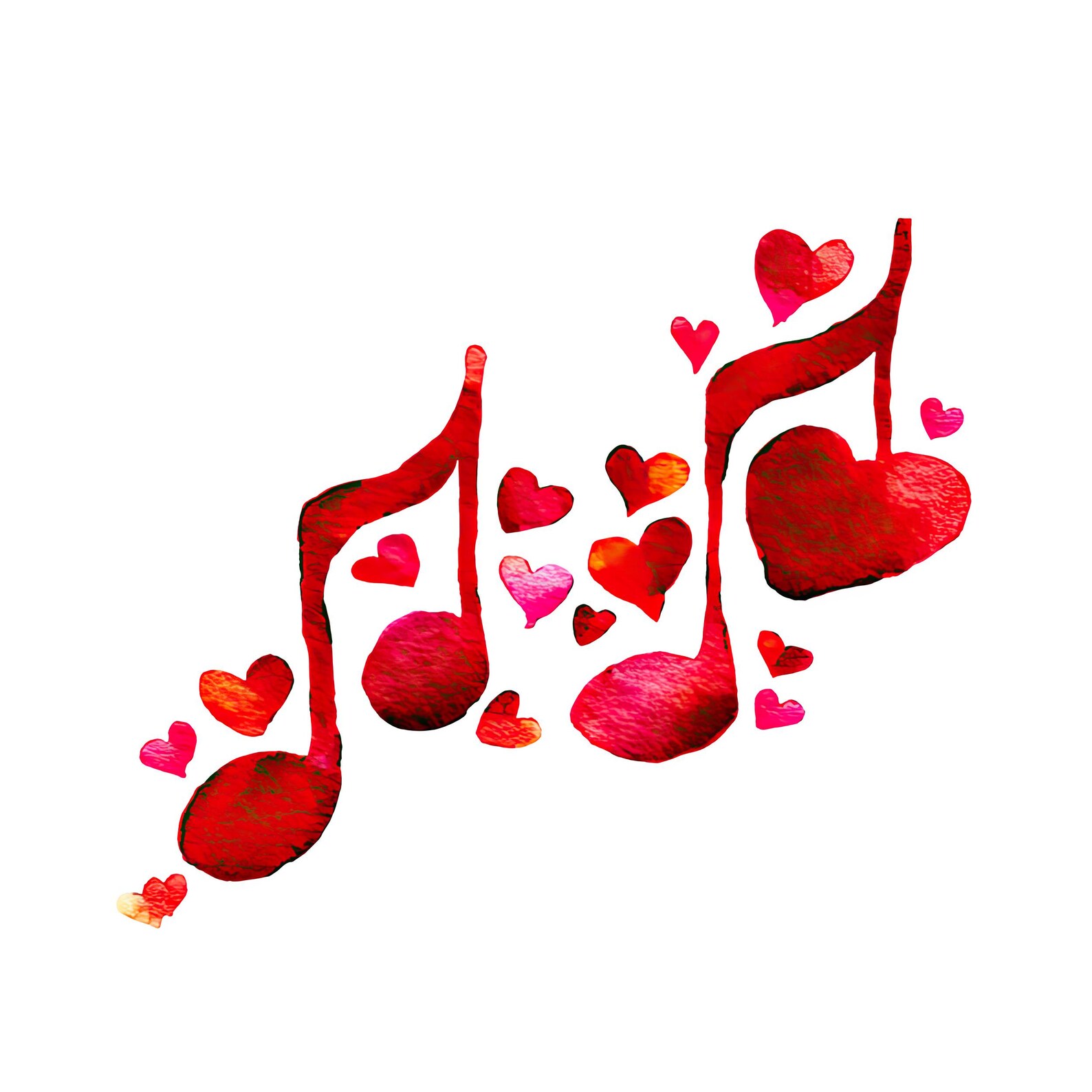 Valentine's Day Music Notes Clipart | Romantic Musical Graphics ...