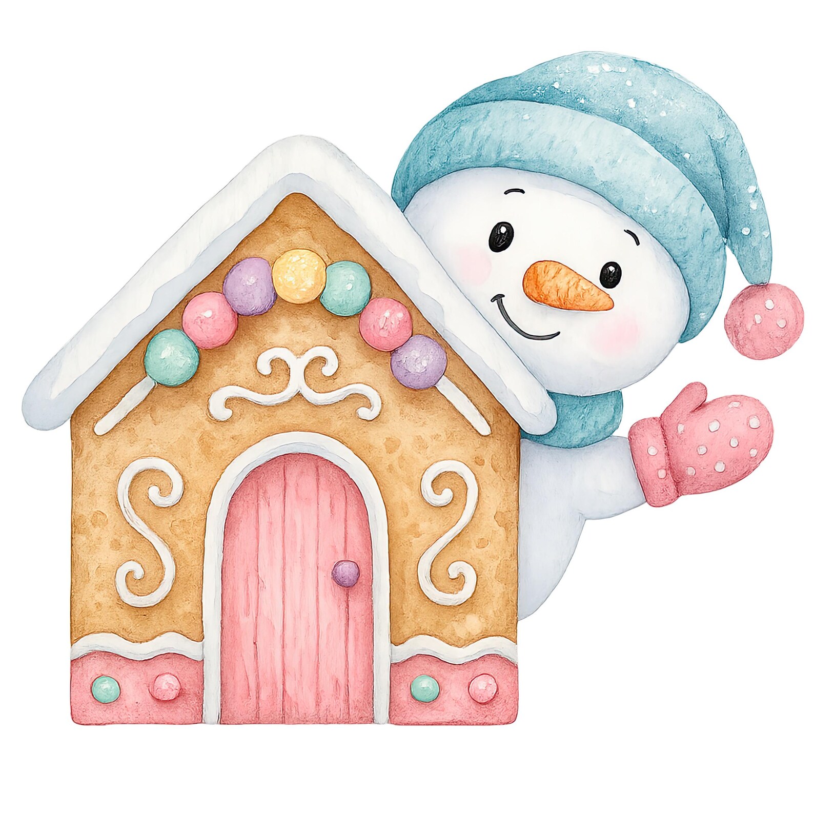 Peeking Snowman Clipart, Christmas PNG, Holiday Decor (digital Product ...