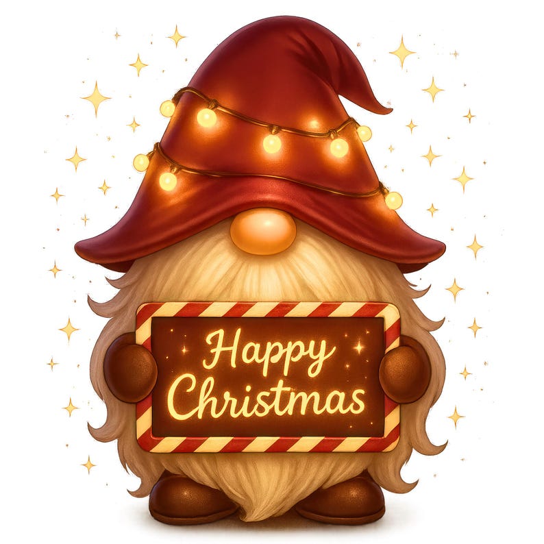12 Christmas Gnome Clipart Bundle: Holiday PNG Graphics (digital ...