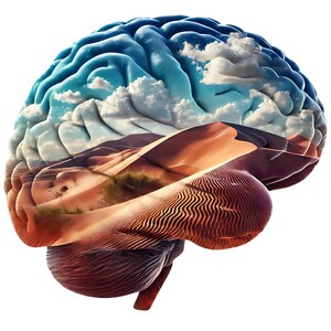 Brain & Landscape Clipart: Double Exposure Art (digital Download ...