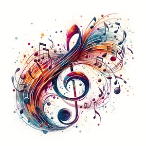 Music Note Clipart - 10 High-quality Jpgs - Wall Art - Digital Download ...