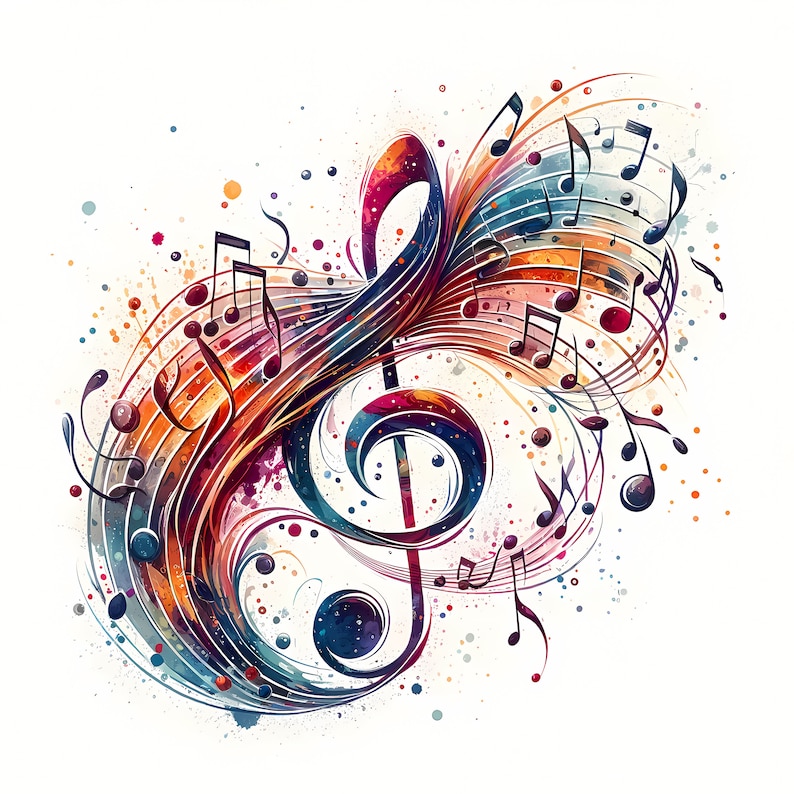 Music Note Clipart 10 High-quality Jpgs Wall Art Digital Download Card ...
