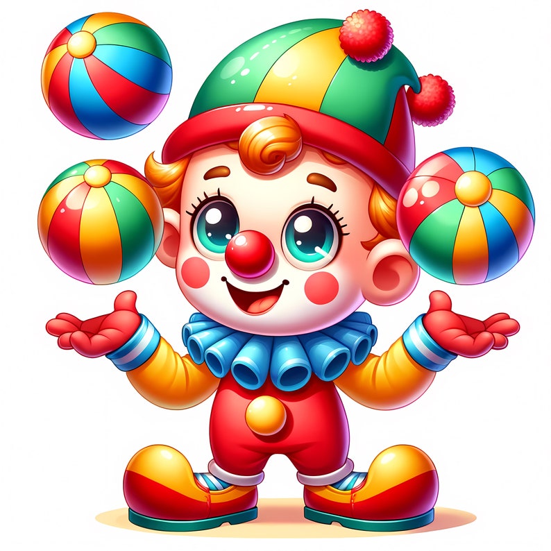 Cute Clown Clipart Bundle – High-quality Jpgs (digital Download) - Etsy