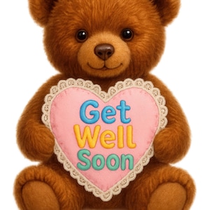 10 Get Well Soon Teddy Bear Clipart Bundle: Sick Bear PNG (digital ...