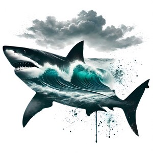 Shark Clipart | 12 High-quality Jpgs | Majestic Shark Ocean Clipart ...