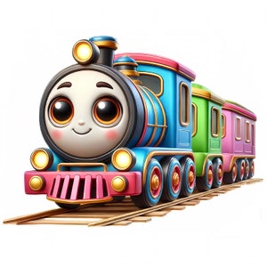 Cute Train Clipart | 11 High-quality Jpgs | Charming Cute Train Clipart ...
