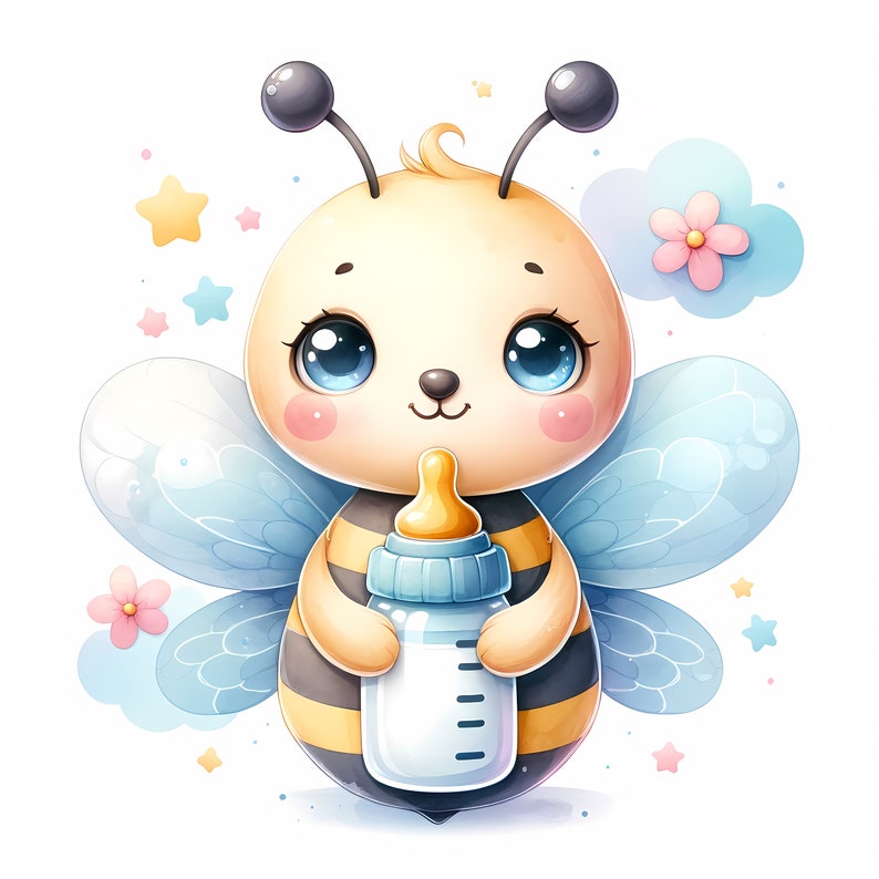 Cute Baby Bee Clipart | Nursery Art Jpgs (digital Download) - Etsy
