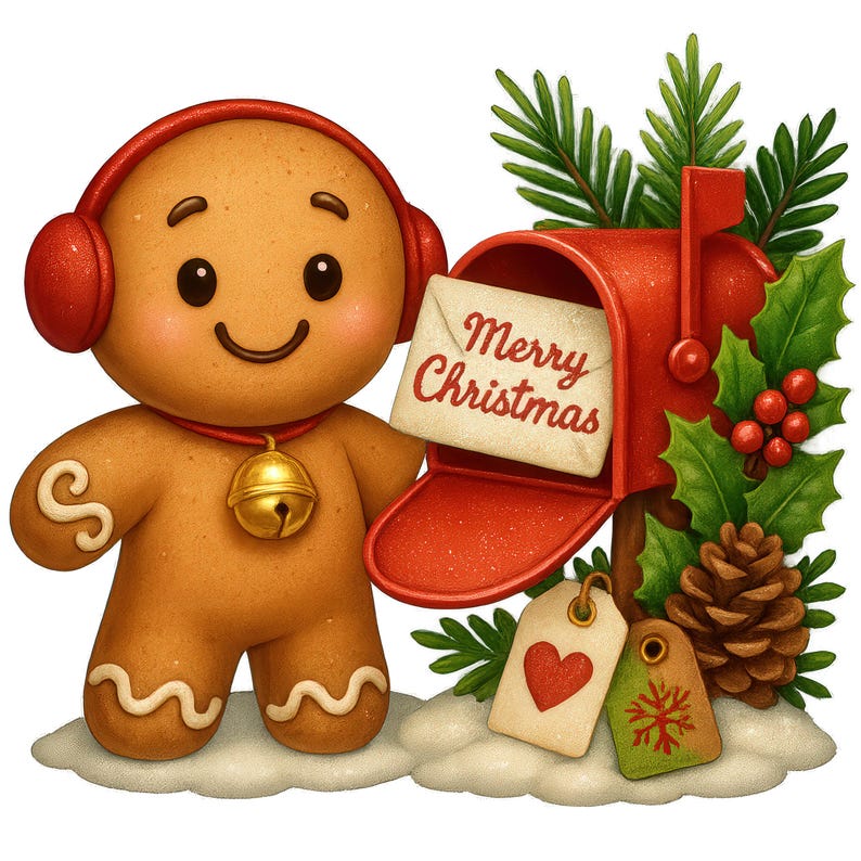 Gingerbread Man Clipart: Festive Holidays Graphics, Digital Download ...