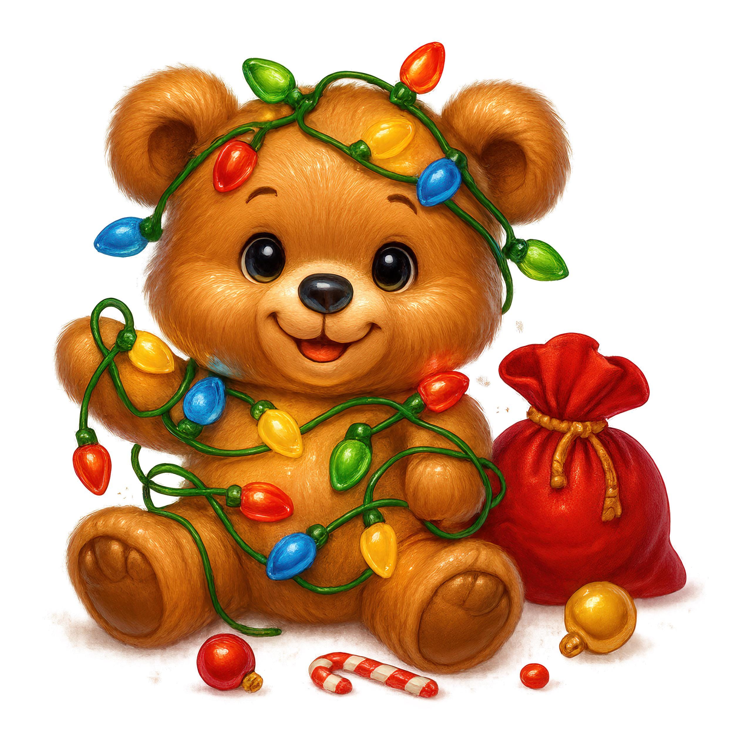 Christmas Teddy Bear Clipart Bundle: Festive Holiday PNG Set (digital ...