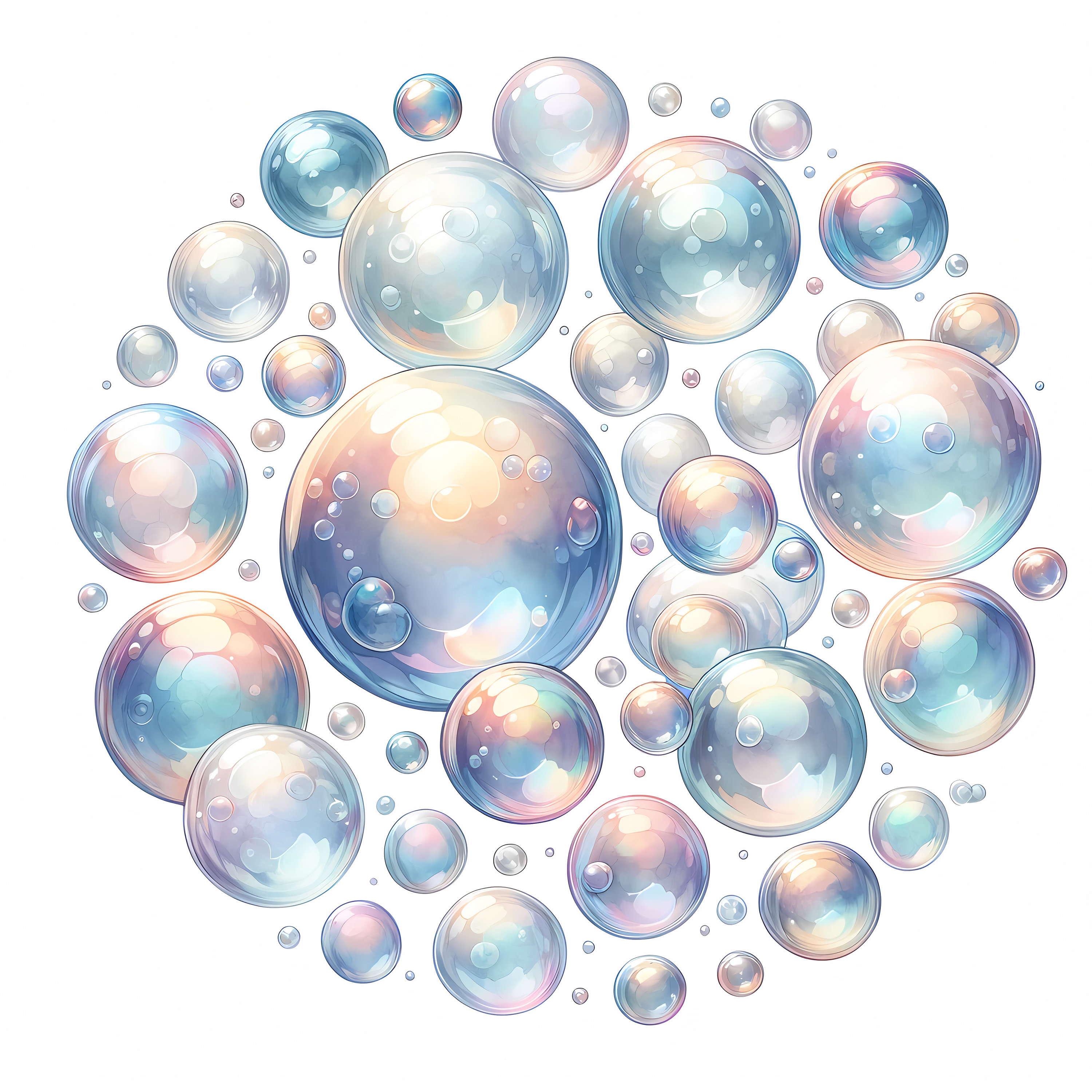 Bubble Clipart, Whimsical Bubbles Graphics, Wall Art, Digital Designs ...