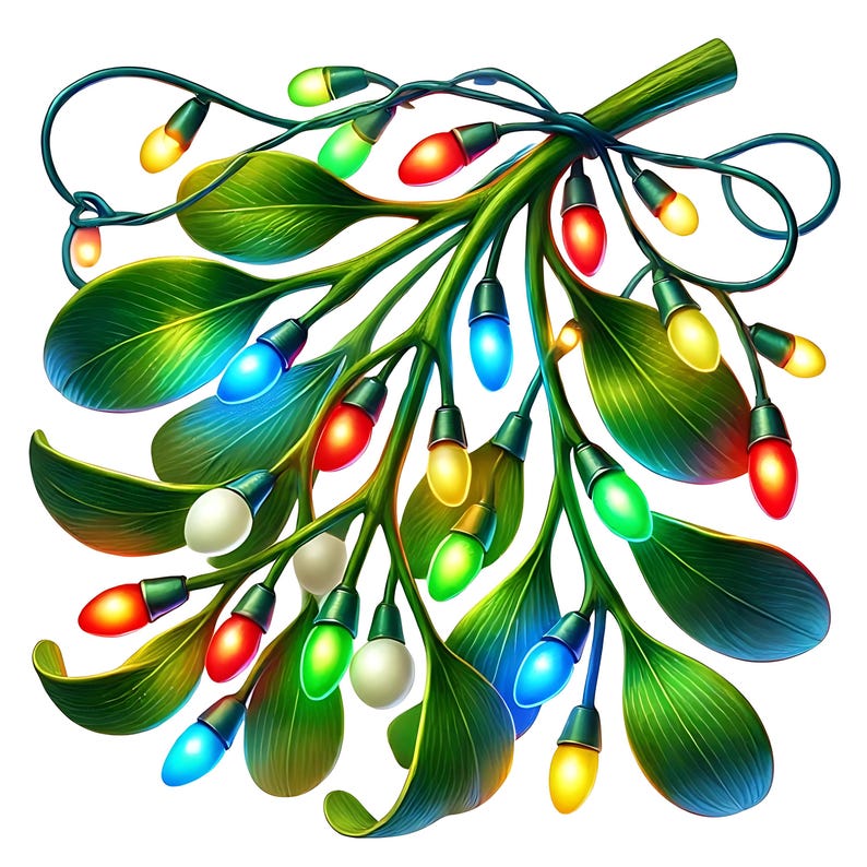 Christmas Mistletoe Clipart Bundle: Festive Holiday Art (11 JPG Digital ...