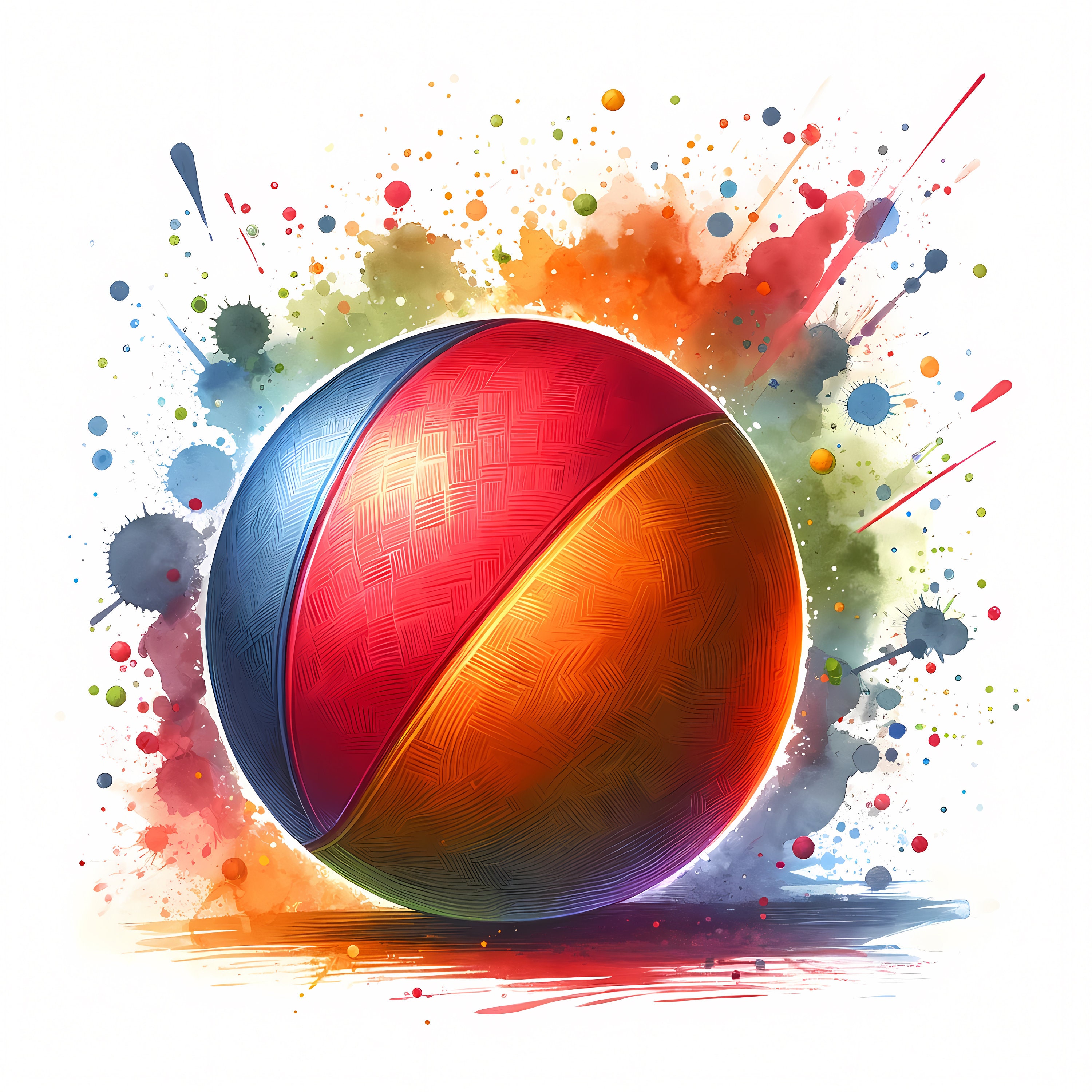 Dodgeball Clipart – Athletic Sports Art, Wall Decor (JPG, Digital ...