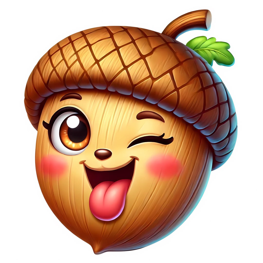 Cute Acorn Clipart | 12 High-quality Jpgs | Adorable Cute Acorn Clipart ...