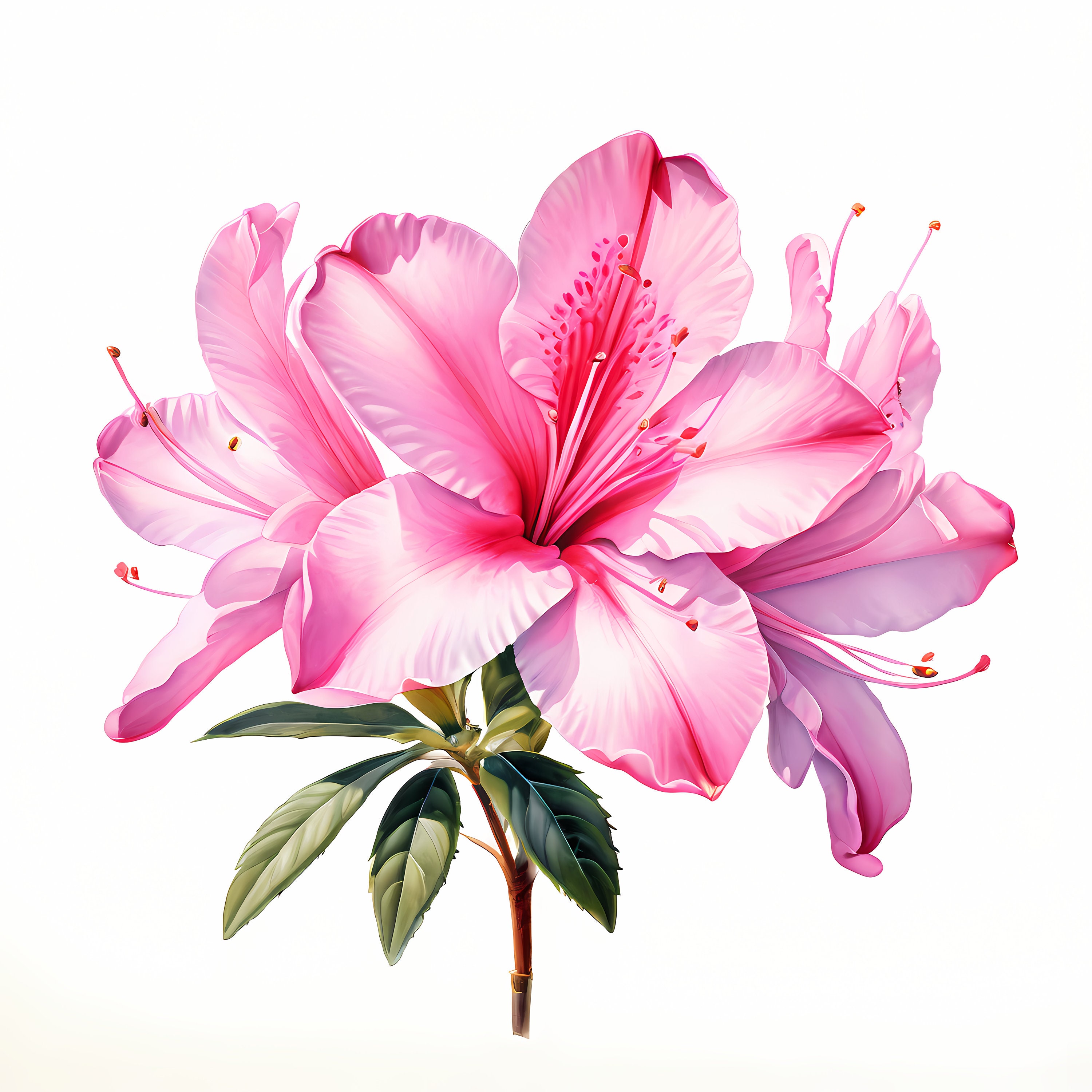 Azalea Flower Clipart 10 High-quality Jpgs Clipart Bundle Wall Art ...