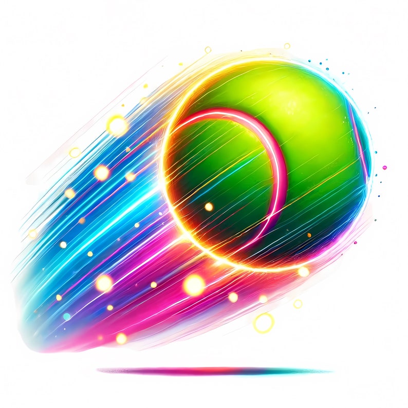 Neon Tennis Ball Clipart | Sports Art Printable (digital Download) Set ...