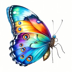 Butterfly Clipart | 12 High-quality Jpgs | Colorful Butterflies Clipart ...