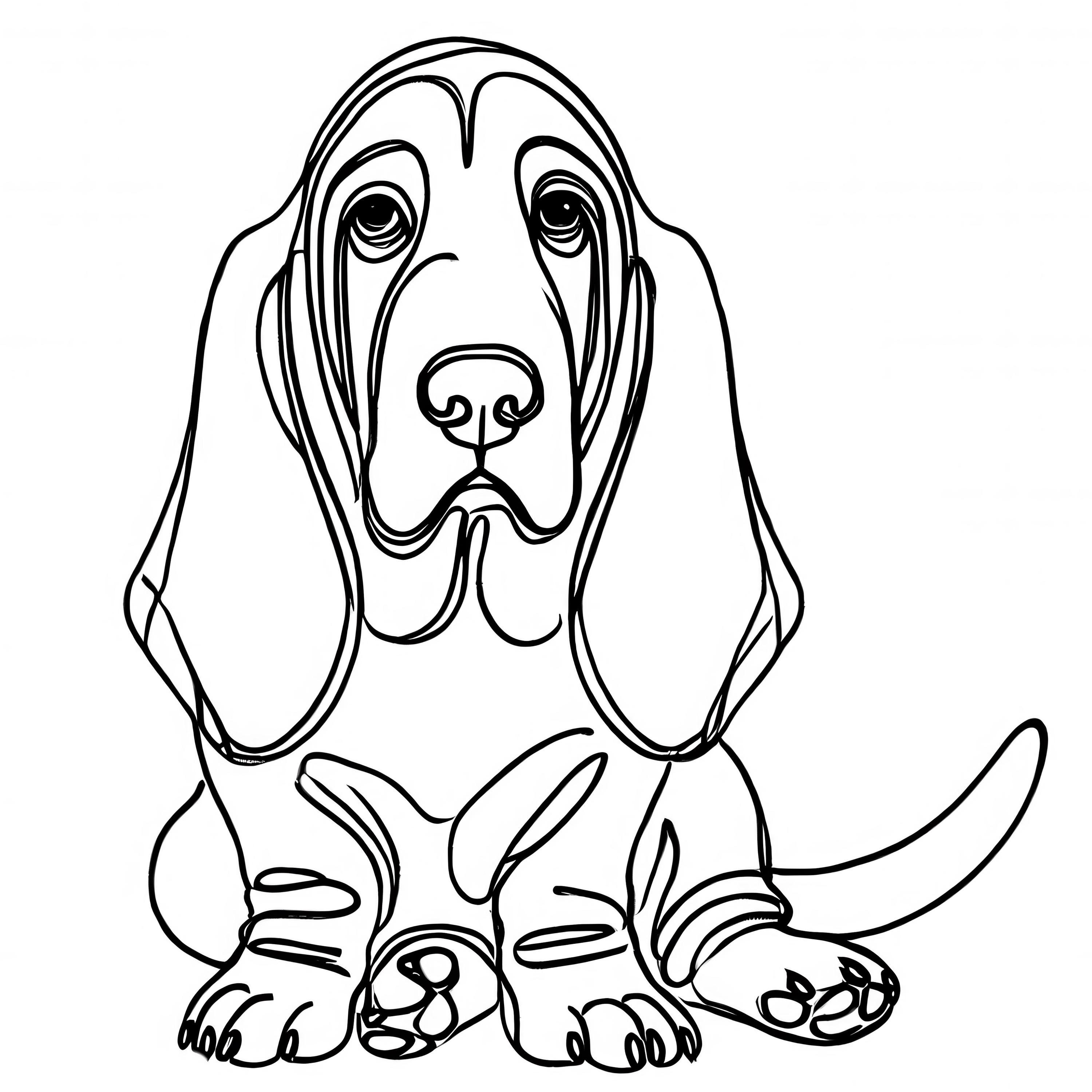 10 Basset Hound Line Art SVG Clipart Bundle: Dog T-shirt Design ...