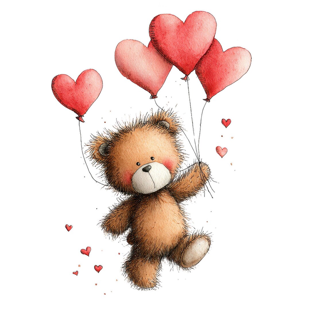 Teddy Bear Valentine's Day Clipart | Adorable Whimsical Graphics ...