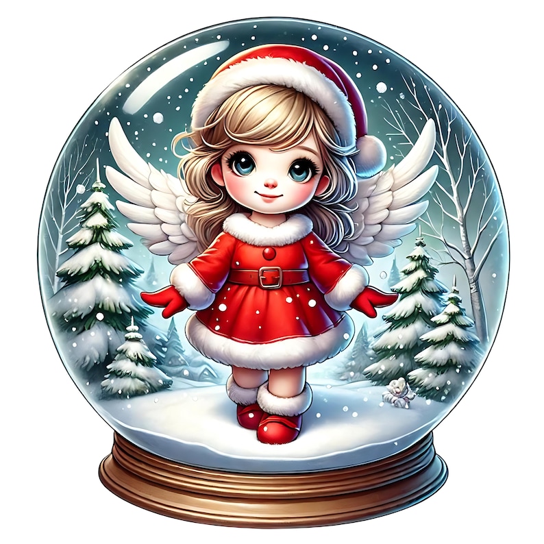 Cute Angel Christmas Clipart | Festive JPG Bundle (commercial Use) - Etsy