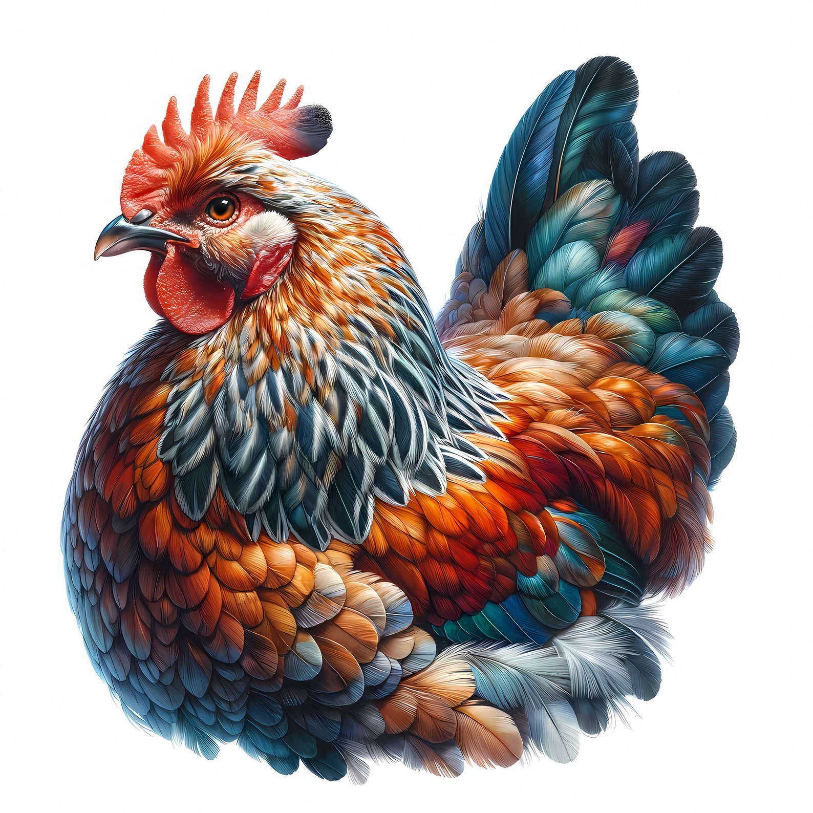 12 Hen Clipart Bundle: Farm Bird Jpgs for Commercial Use (digital ...