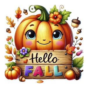 Cute Pumpkin Clipart | Fall PNG Bundle, Commercial Use (digital ...