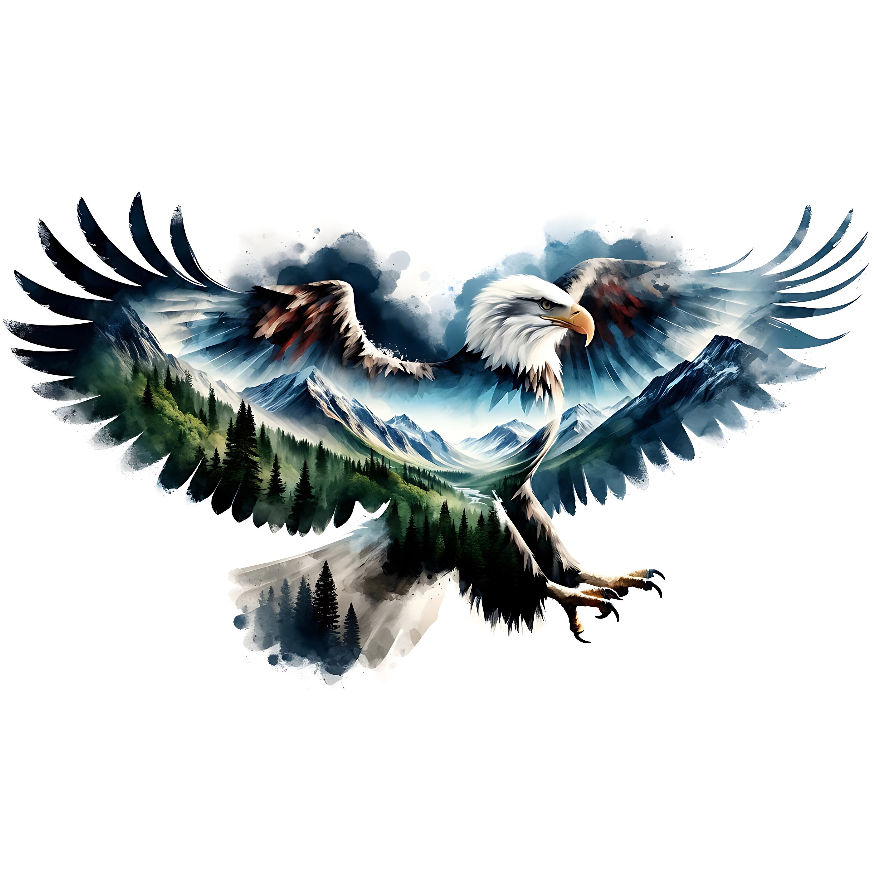 Bald Eagle & Nature Clipart 12 High-quality Jpgs Powerful Bald Eagle ...