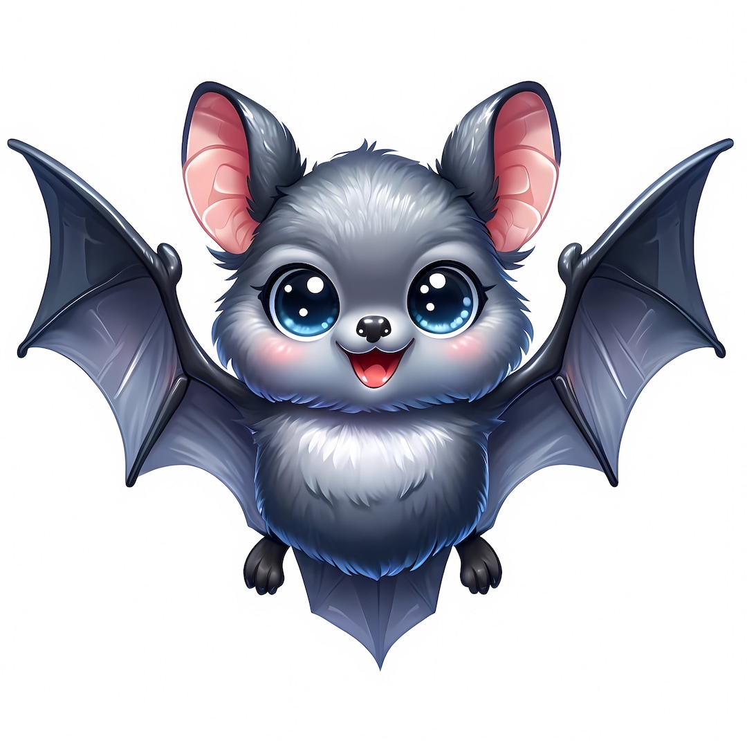Cute Bat Clipart | Whimsical Bat Art, Commercial Use (digital Prints ...