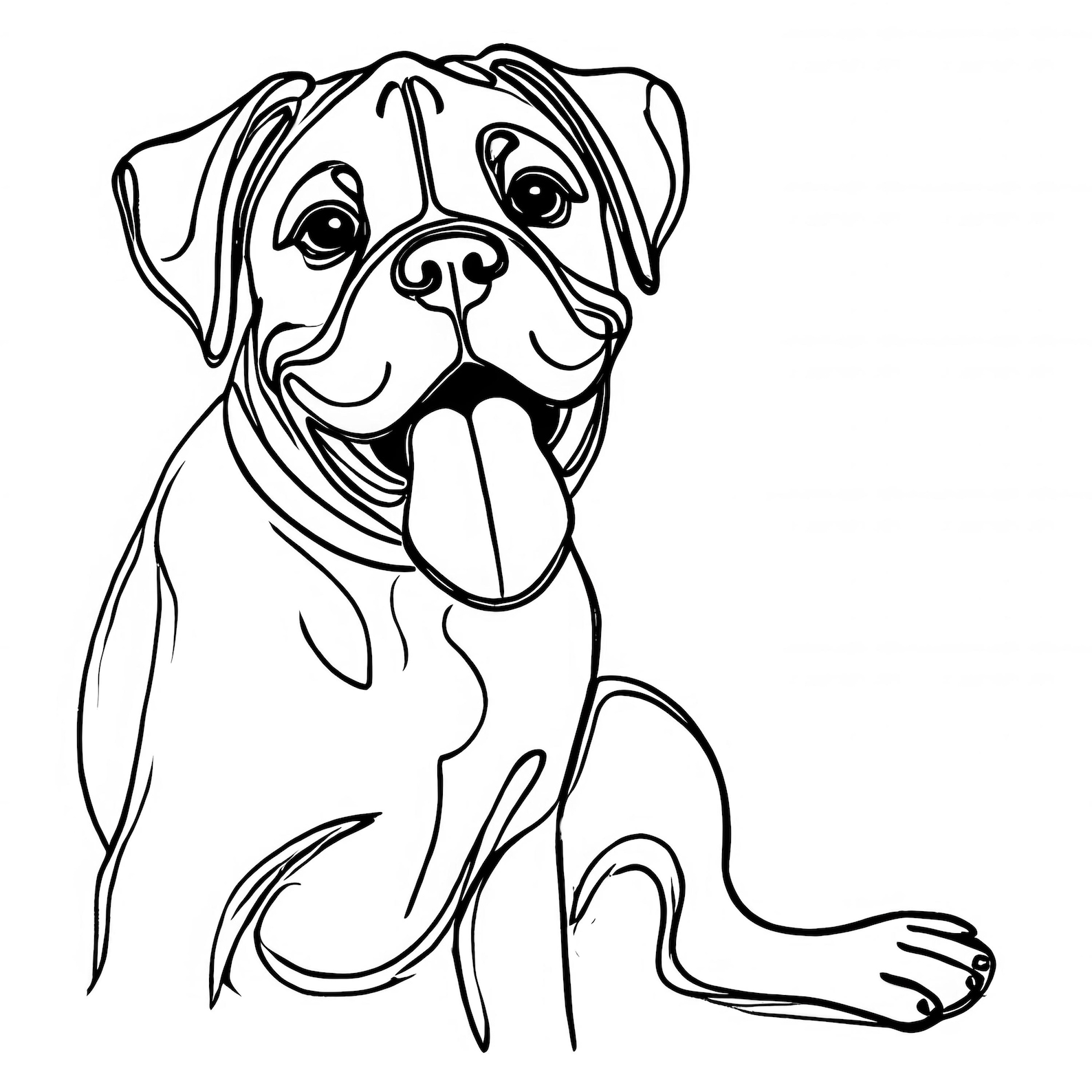 10 Boxer Dog Line Art Clipart Bundle: Minimalist Vector (SVG & PNG ...