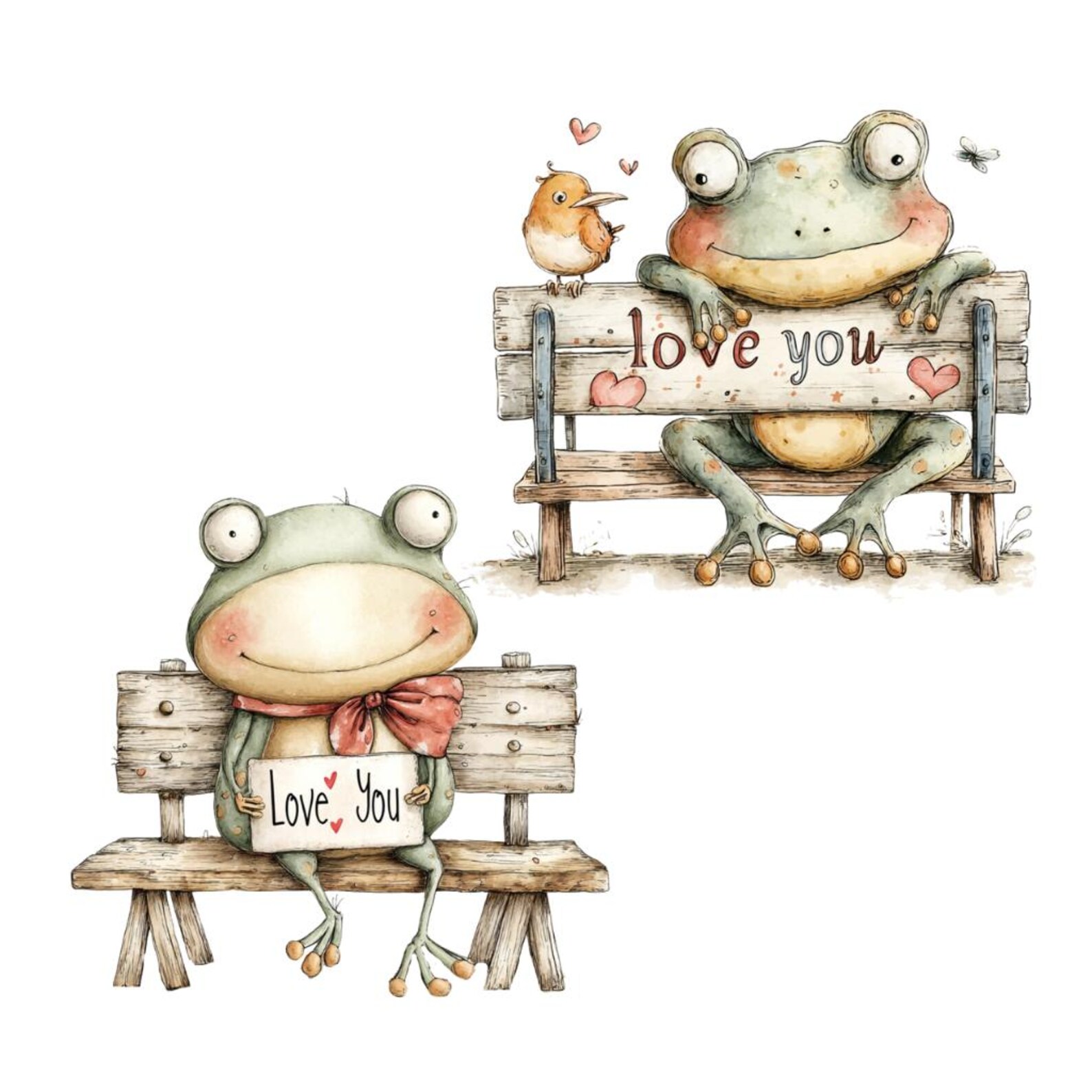 Frog Valentine's Day Clipart: Whimsical Love Graphics (digital Download ...