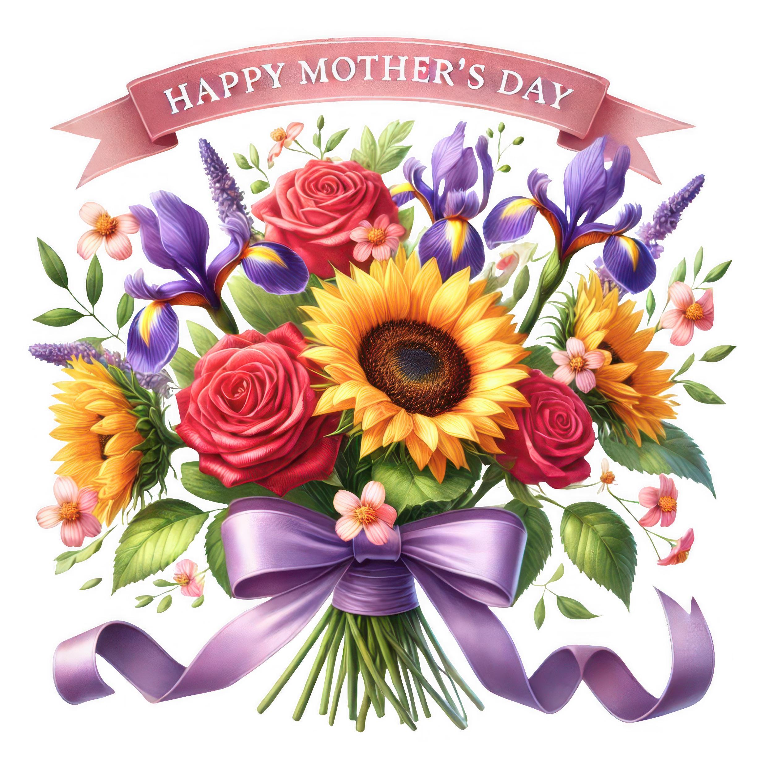 Mother's Day Bouquet Clipart: Floral PNG JPG (digital Download) - Etsy