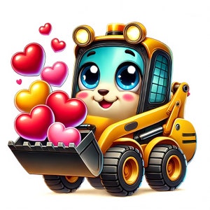 Cute Construction Vehicles Clipart | 10 High-quality Jpgs | Clipart ...