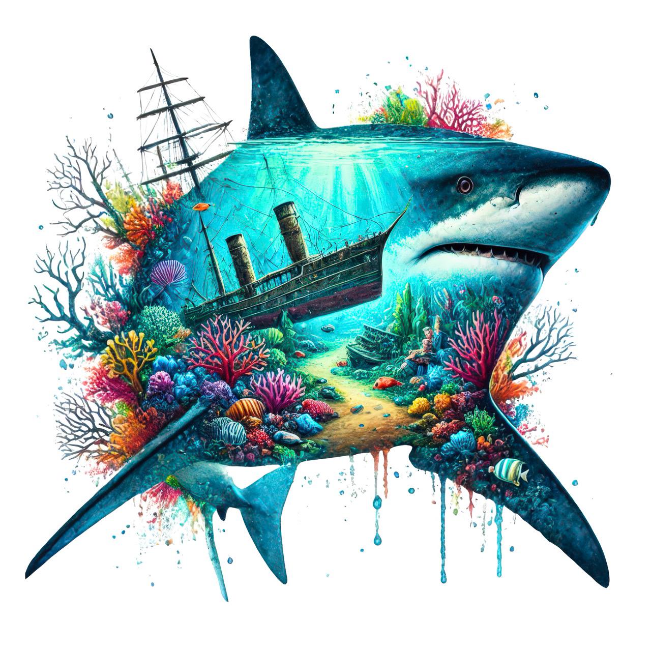 Majestic Shark Clipart Bundle | Ocean Marine Life Pngs (digital ...