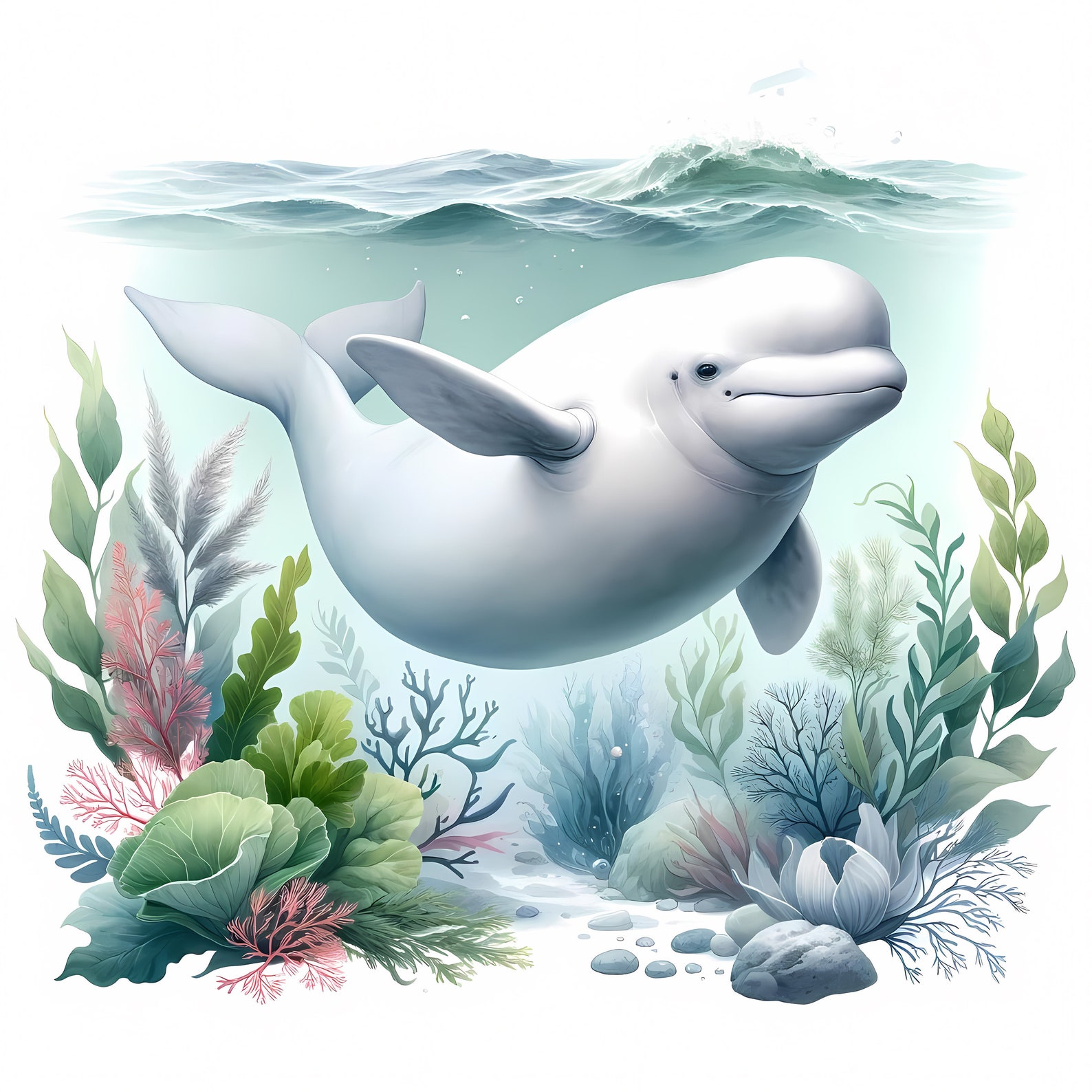 Beluga Whale Clipart - 11 High-quality Jpgs - Cute Beluga Clipart ...
