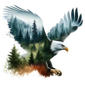 Bald Eagle & Nature Clipart | 12 High-quality Jpgs | Powerful Bald ...