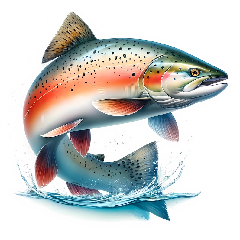 Realistic Salmon Clipart Bundle | Sea Life Wall Art (digital Download ...