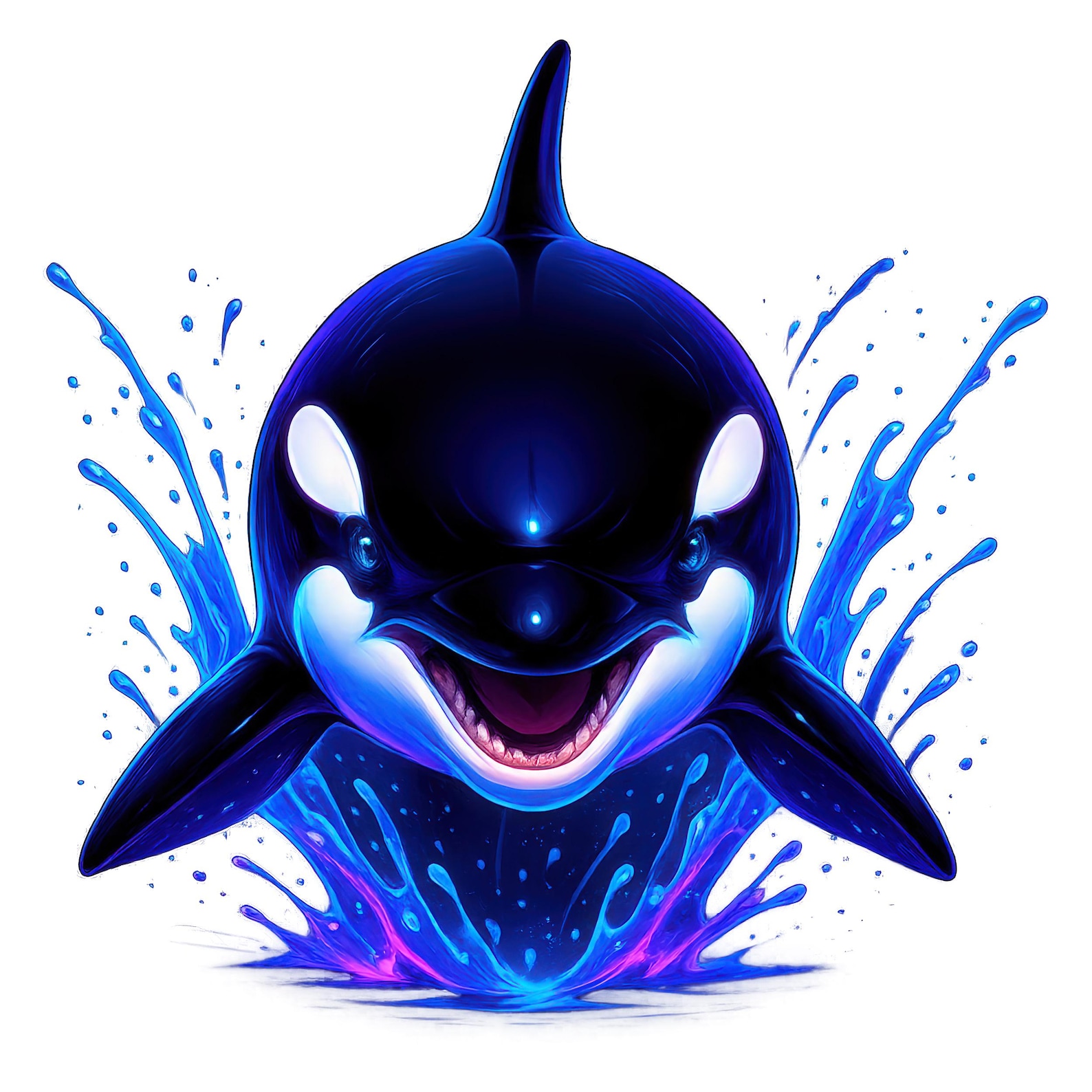 Neon Orca Clipart: Glowing Whale PNG Bundle - Commercial Use - Etsy