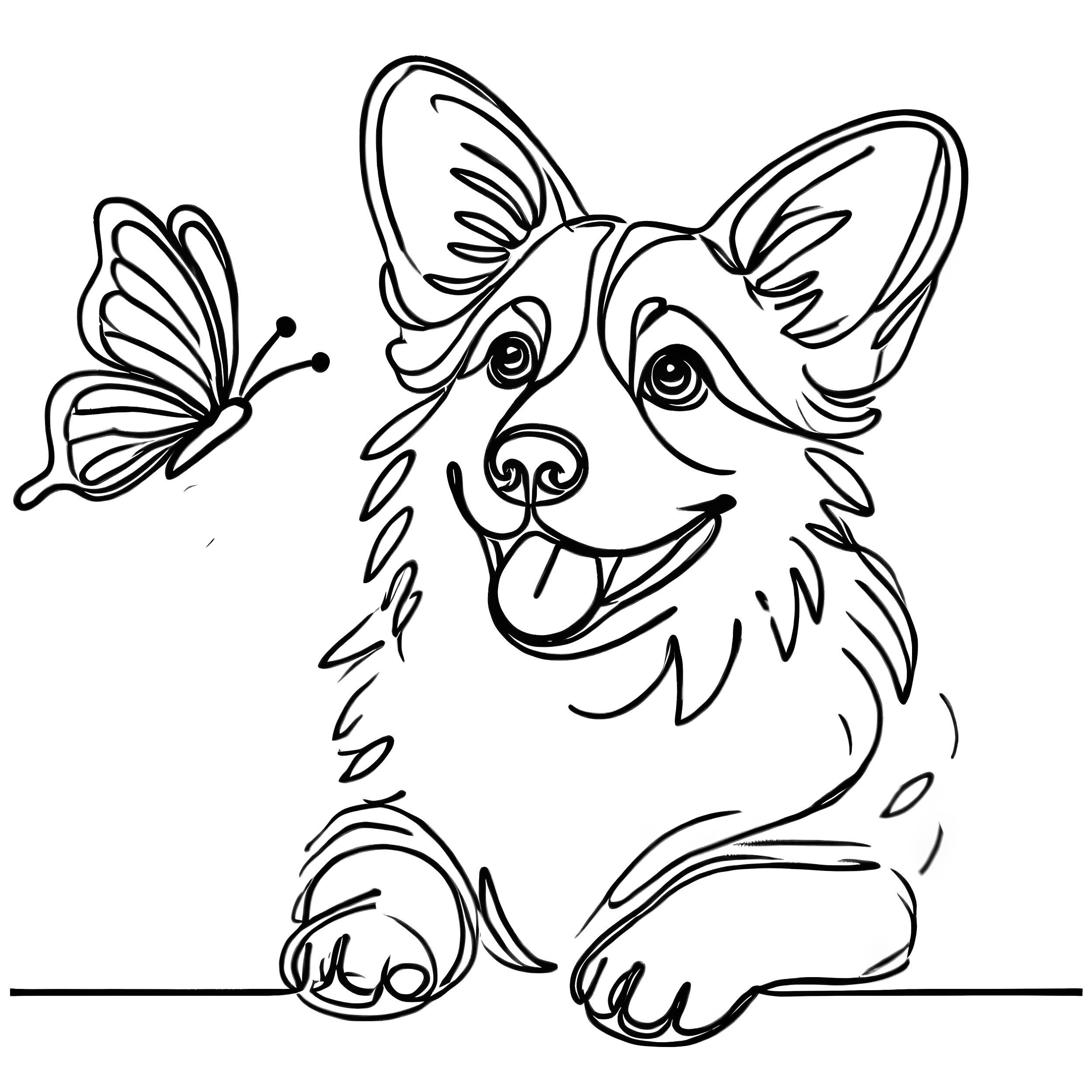 10 Corgi Line Art Clipart Bundle: Minimalist Dog Vector (SVG & PNG) - Etsy