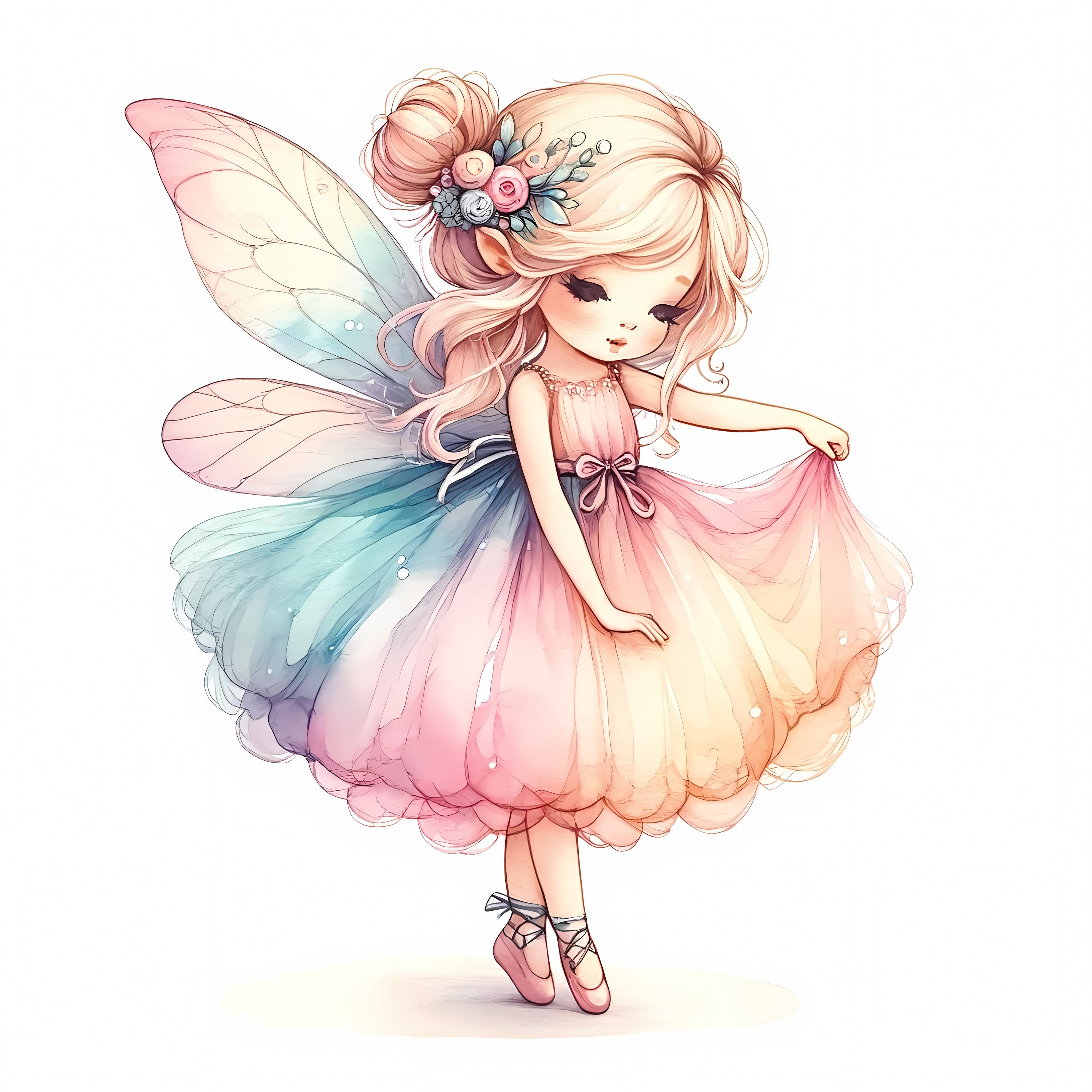 Watercolor Fairy Clipart – Whimsical Fairy Designs (digital Download ...