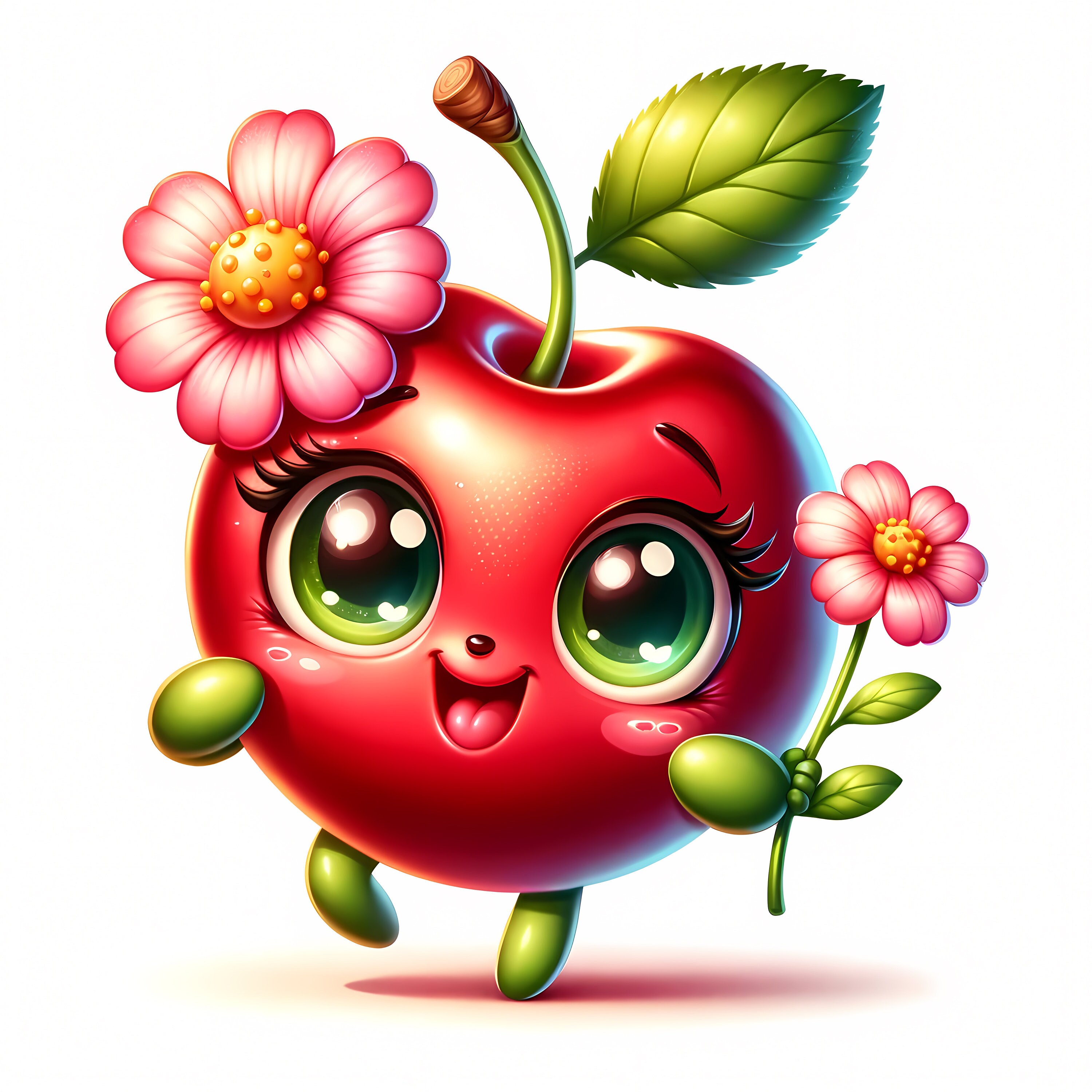 Kawaii Cherry Clipart Bundle – Food Art, Commercial Use (digital ...