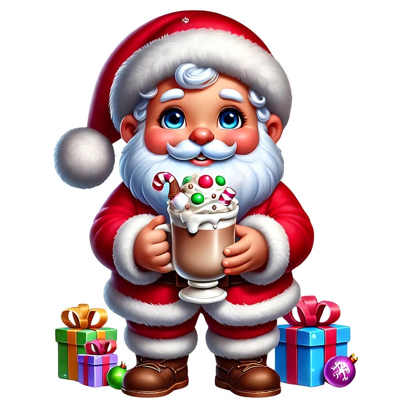 Cute Santa Clipart Bundle | Holiday Decor Jpgs (digital Download) - Etsy