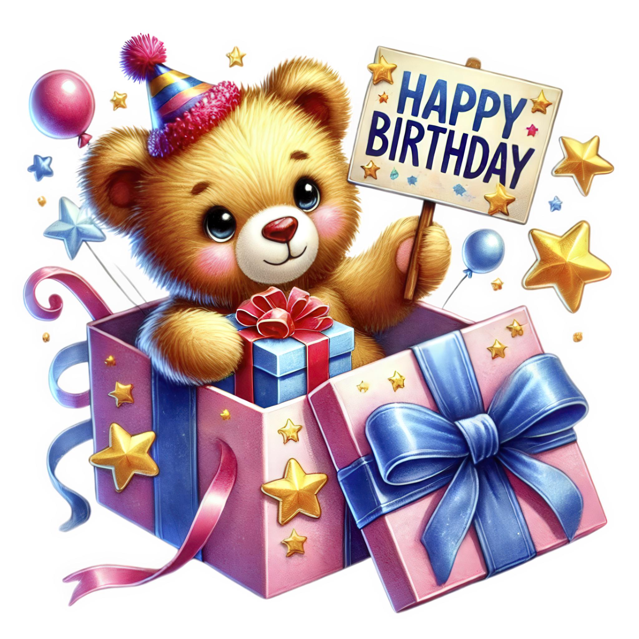Teddy Bear Birthday Clipart | Cupcakes, Party Art (digital Download) 11 ...