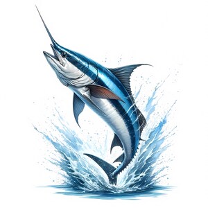 Swordfish Clipart Bundle - 11 High-quality Jpgs - Tropical Swordfish ...
