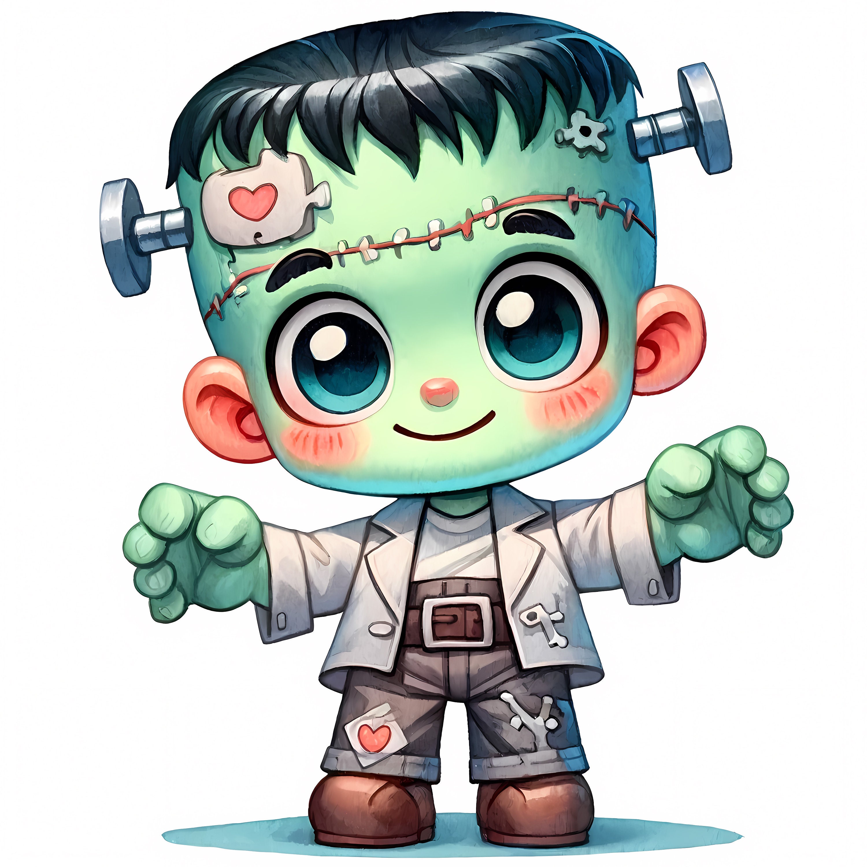 Cute Frankenstein Clipart 11 High-quality Jpgs Adorable Cute ...
