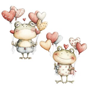 Frog Valentine's Day Clipart: Whimsical Love Graphics (digital Download ...
