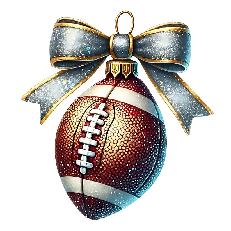 Christmas Football Clipart: Festive Holiday Sport Art (11 JPG Digital ...